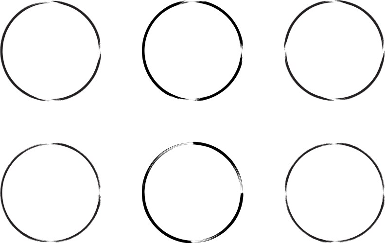 Circle shape thin line grunge brush stroke Vector Image