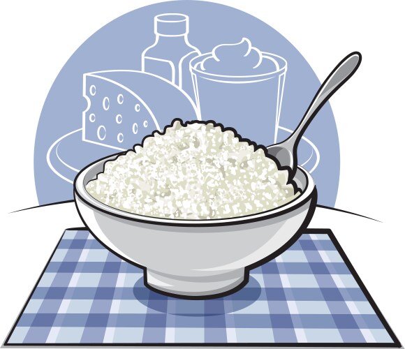 Cottage cheese icon cartoon style Royalty Free Vector Image