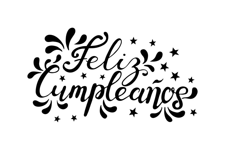 Feliz cumpleanos happy birthday in spanish Vector Image