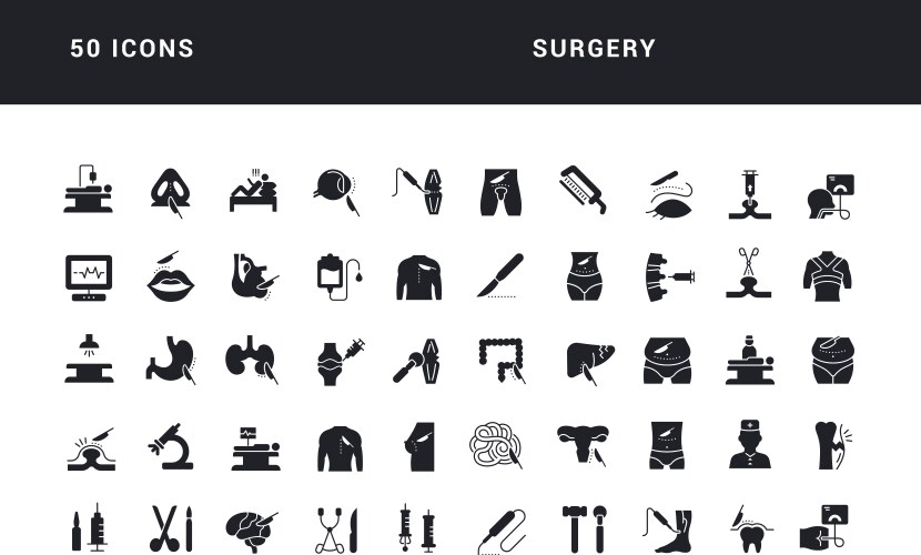 Set of outline plastic surgery icons minimalist Vector Image