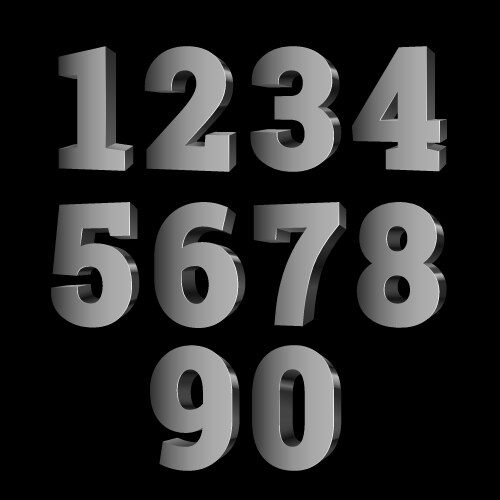 Gold numbers isolated Royalty Free Vector Image
