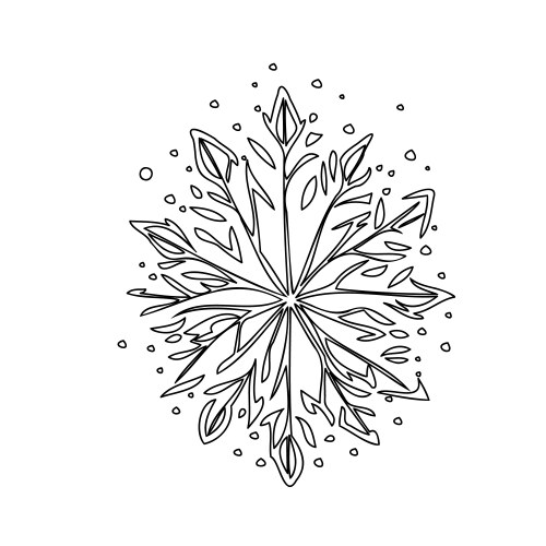 Snow flake outline sketch Royalty Free Vector Image