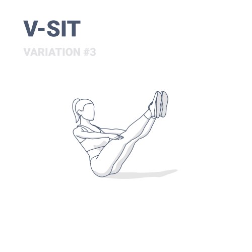 V-sit girl home workout exercise guide Royalty Free Vector