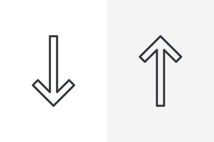 Arrow key icon set isolated Royalty Free Vector Image