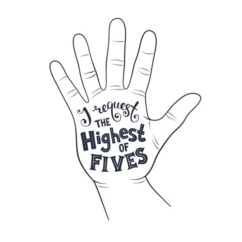 Hands high five pop art Royalty Free Vector Image