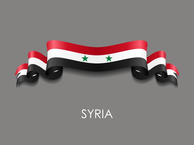 Syrian pin wavy flag Royalty Free Vector Image