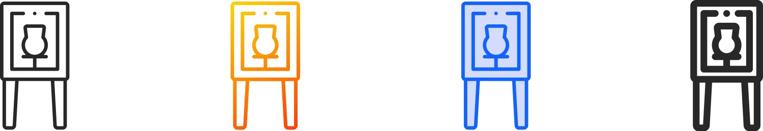 Billboard iconthin linear gradient blue stroke Vector Image