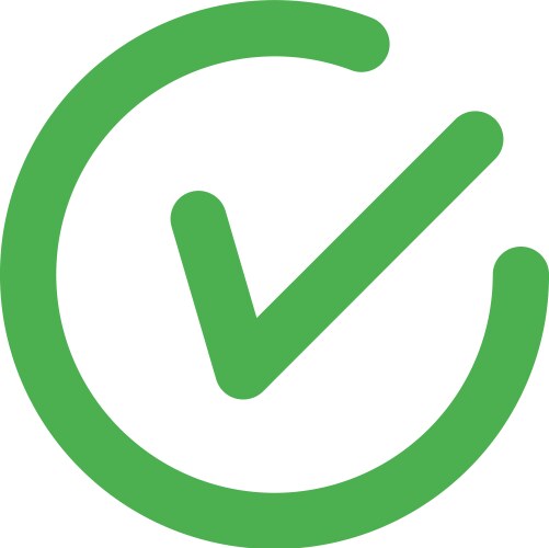 Approval symbol check mark in a circle drawn hand Vector Image