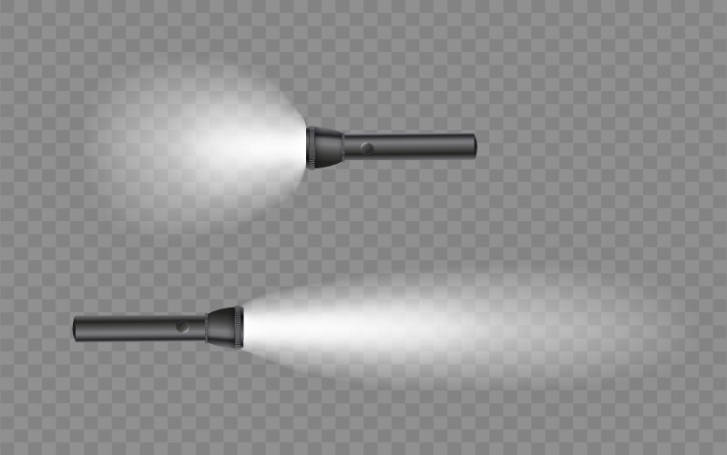 Flashlight on a transparent background shine Vector Image