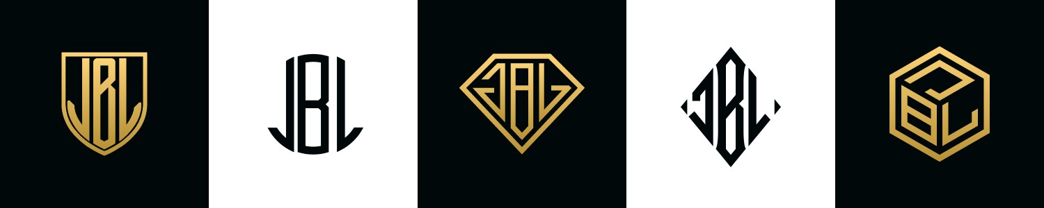 Initial letters jmf logo designs bundle Royalty Free Vector