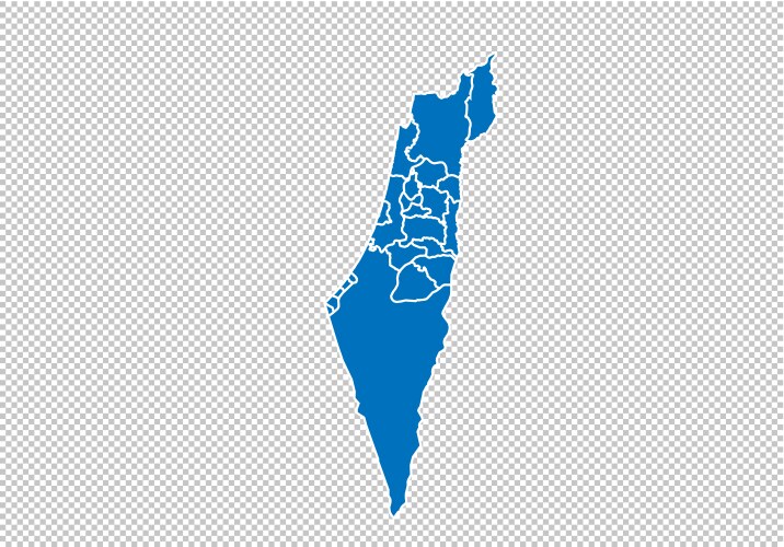 Palestine map - high detailed blue Royalty Free Vector Image