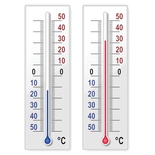 Celsius and fahrenheit meteorology thermometer Vector Image