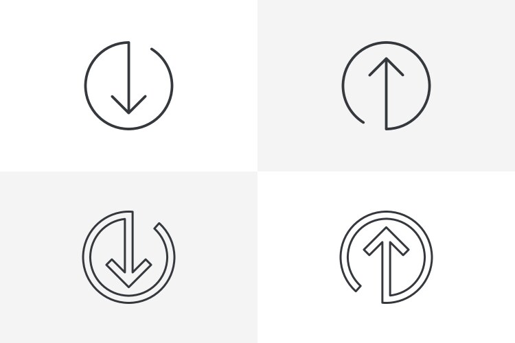 Arrow key icon set isolated Royalty Free Vector Image