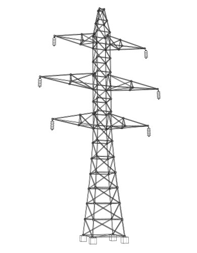 Grid electric pylon cartoon Royalty Free Vector Image