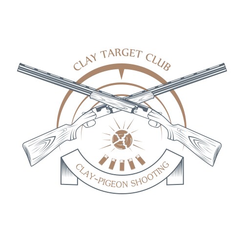 Vintage clay target labels emblems design elem Vector Image