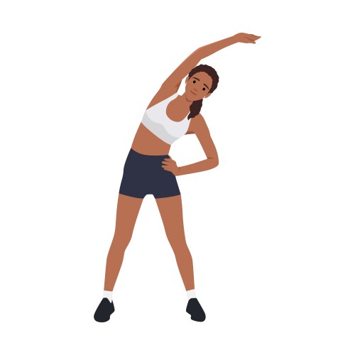 Woman doing arm stretching exercise Royalty Free Vector