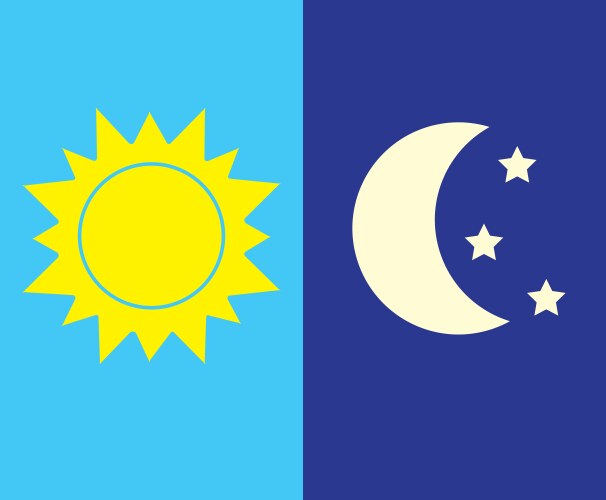 Opposite adjectives words with day and night Vector Image