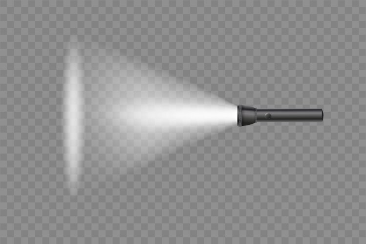 Flashlight on a transparent background shine Vector Image