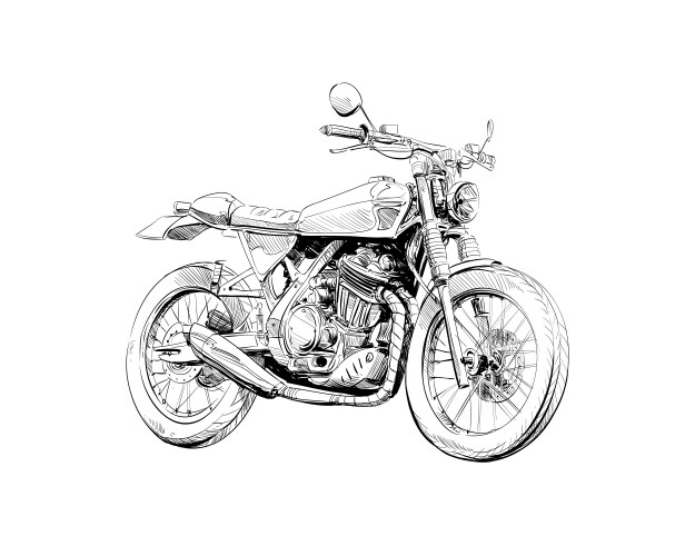 Hand drawn motorcycle Royalty Free Vector Image
