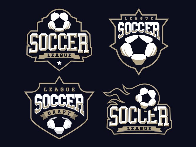 Professional Soccer Logo Set Royalty Free Vector Image
