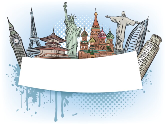 World Landmarks Stickers Royalty Free Vector Image