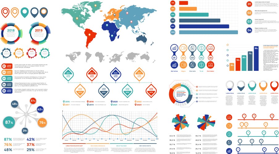 Infographics elements statistics chart option Vector Image