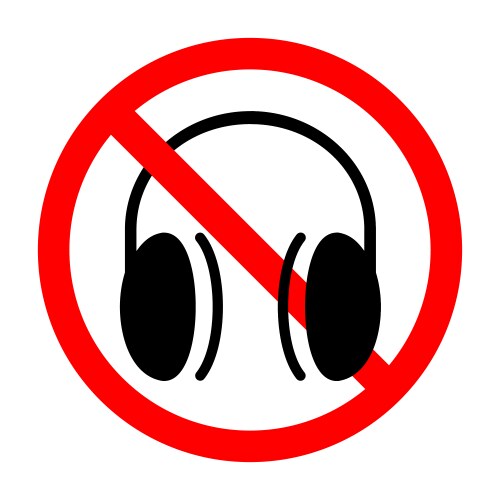 Banned sign red color isolated Royalty Free Vector Image