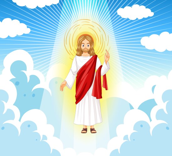 Jesus christ in cartoon style Royalty Free Vector Image