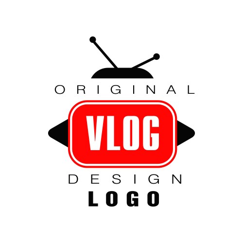 Modern vlog logo flat style Royalty Free Vector Image