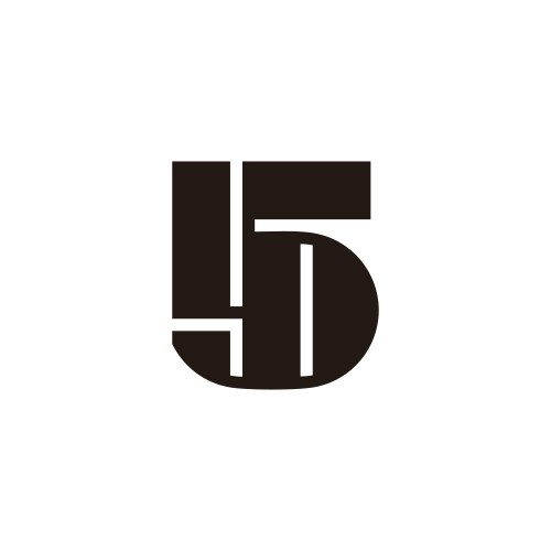 Letter 5b simple geometric logo Royalty Free Vector Image