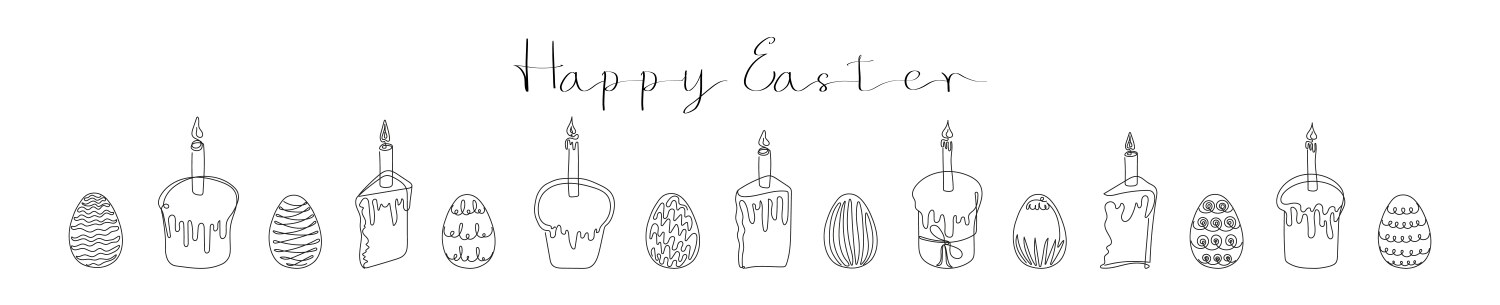 Set of easter kulich cakes with lit candles Vector Image