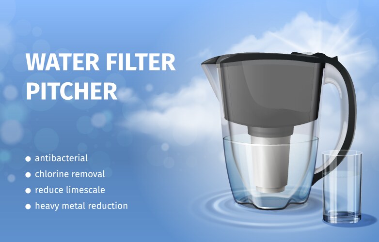 Realistic water filter infographic aqua Royalty Free Vector