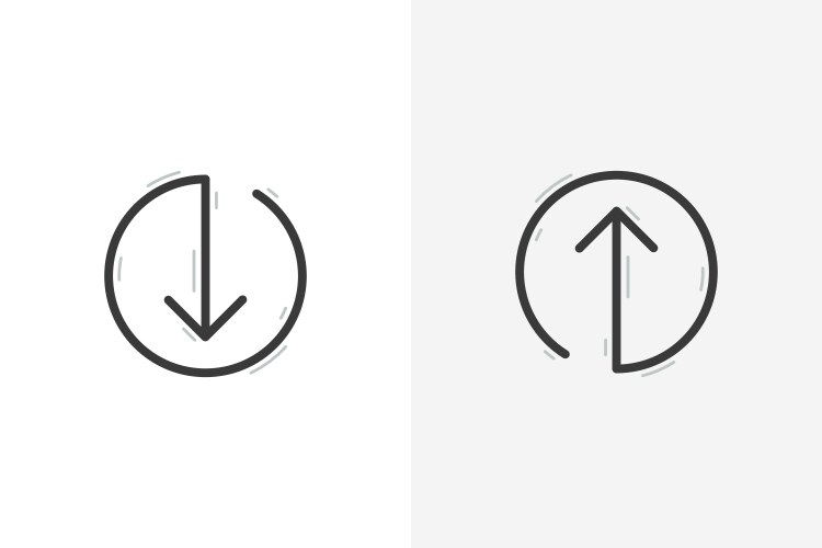 Arrow key icon set isolated Royalty Free Vector Image