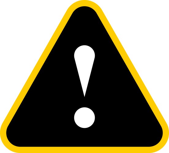 Black hexagon exclamation mark icon warning sign Vector Image