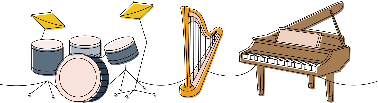 Musical Instruments Line Drawing Vector Images (over 6,000)