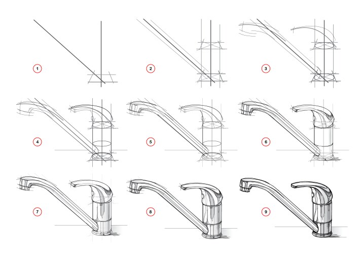 Page Shows How To Learn Draw Sketch Of Hatched Vector Image