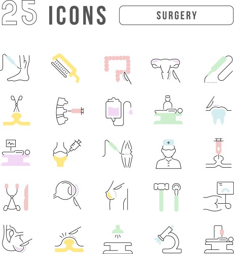 Types of abdominal incision for surgery Royalty Free Vector
