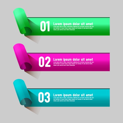 Color gradient labels banner infographic isolated Vector Image