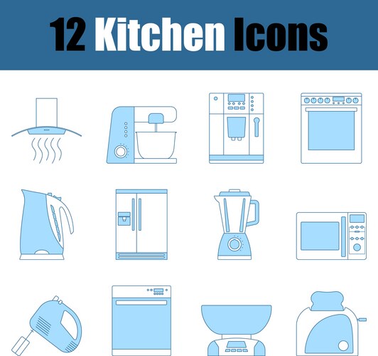 Kitchen icon set Royalty Free Vector Image - VectorStock