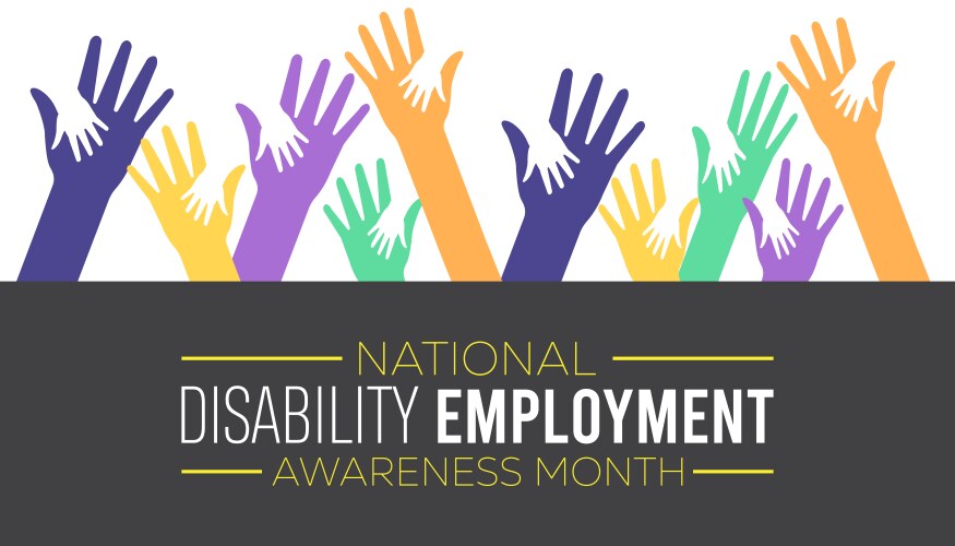 National disability employment awareness month Vector Image