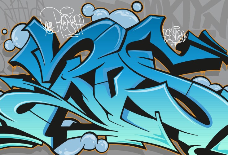 Taging on wall beautiful street art graffiti Vector Image