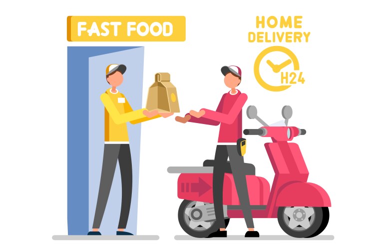 Express fast food delivery icon Royalty Free Vector Image