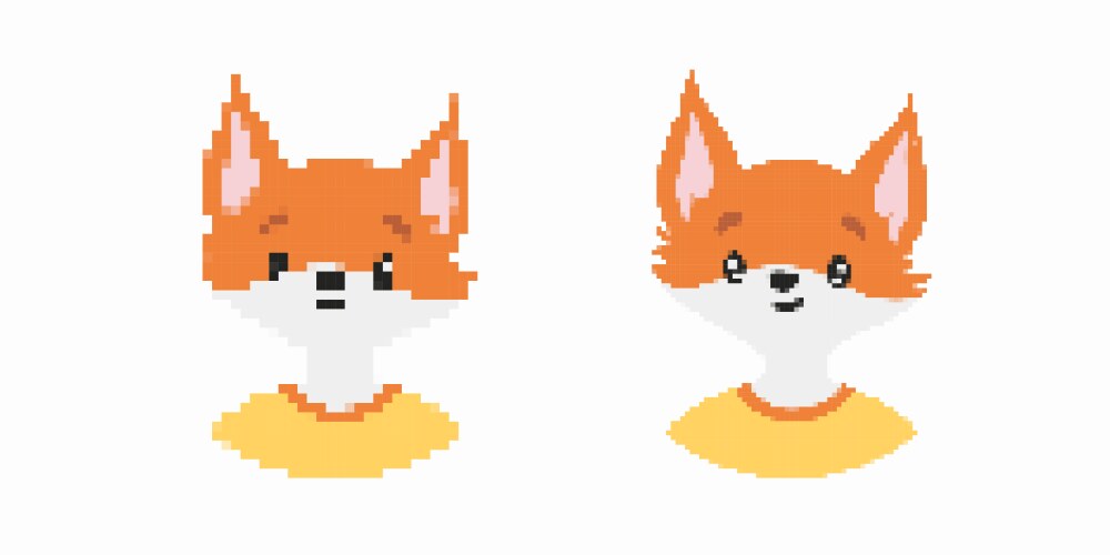 Fox Pixel Art Vector Images (90)