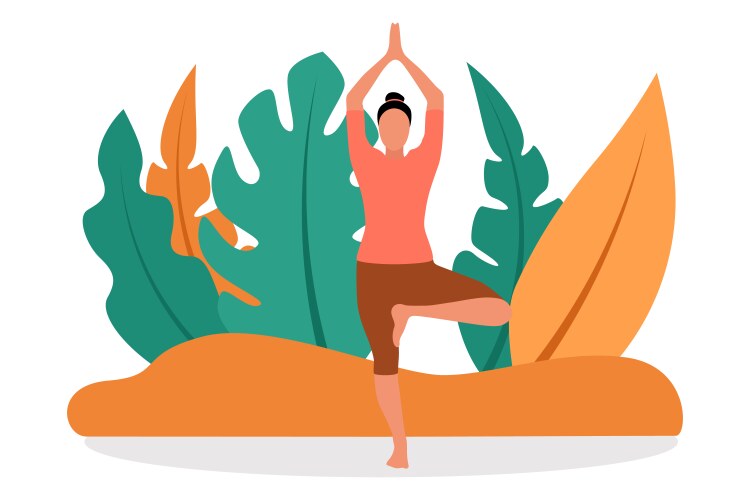 Yoga flat design Royalty Free Vector Image - VectorStock