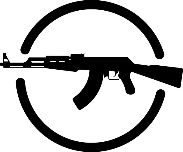 Ak-47 kalashnikov assault rifle Royalty Free Vector Image