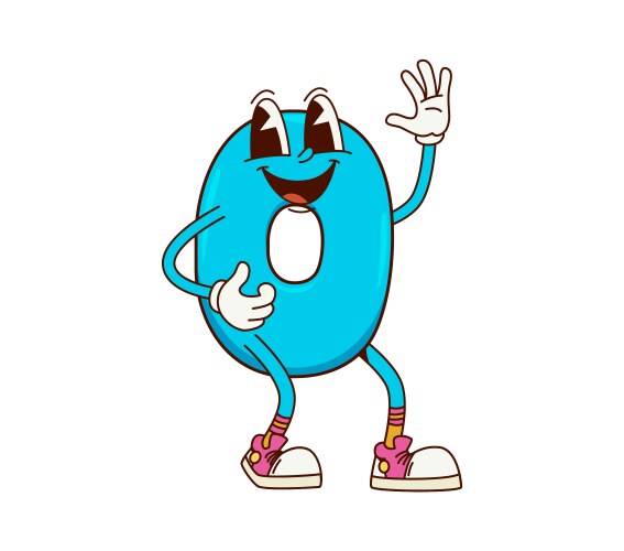 Cartoon math minus sign groovy retro character Vector Image