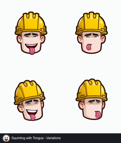 Construction worker - expressions positive n Vector Image