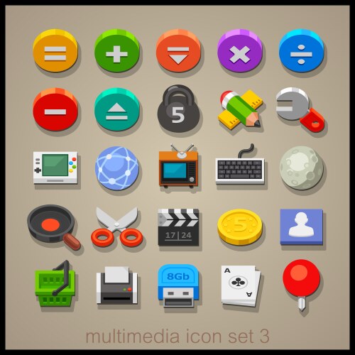 3d web icons Royalty Free Vector Image - VectorStock