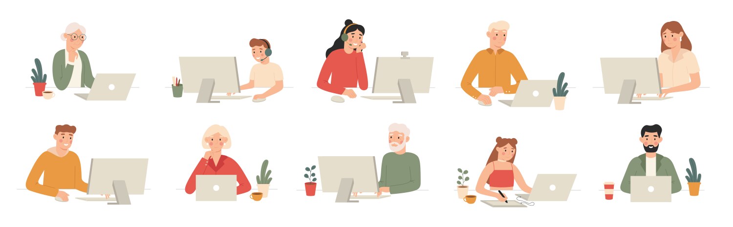 Woman student set Royalty Free Vector Image - VectorStock