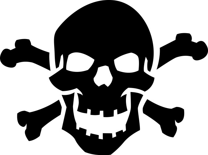 Skull wearing a gas mask and crossbones Royalty Free Vector